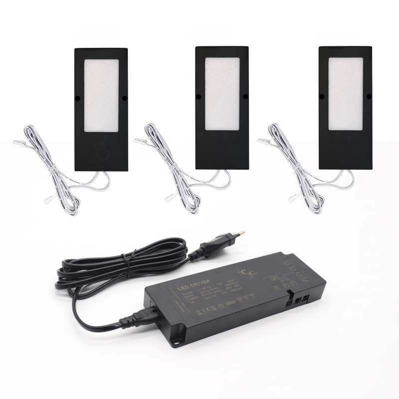 Kit de 3 spots rectangulaire 12V - SC LIGHTING | Qama Quincaillerie